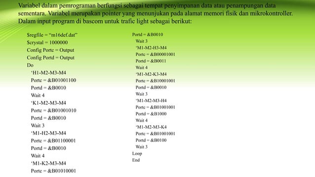 Simulator trafic light dengan mikrokontroller atmega16 | PPTX