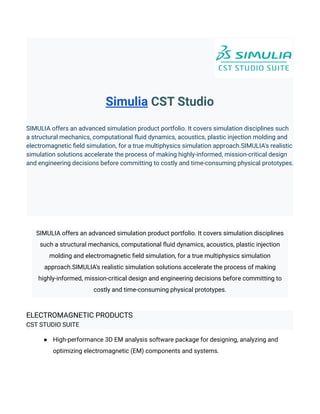 Simulia cst studio | PDF