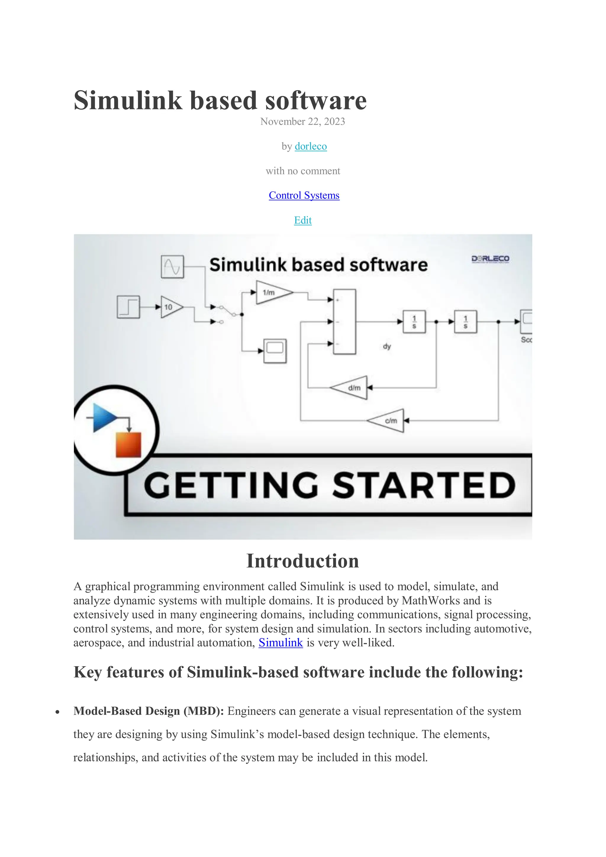 Simulink based software | PDF