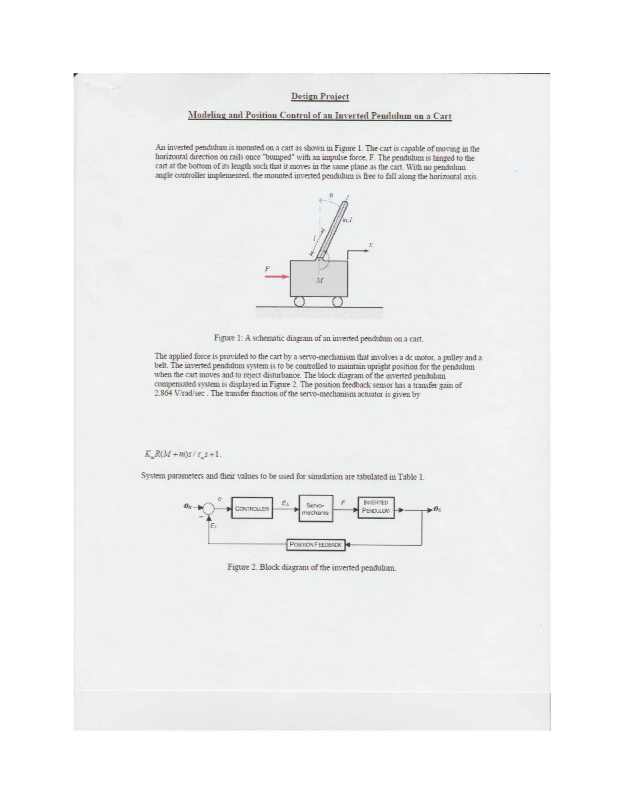 Matlab Simulink Inverted Pendulum On A Moving Cart Pdf