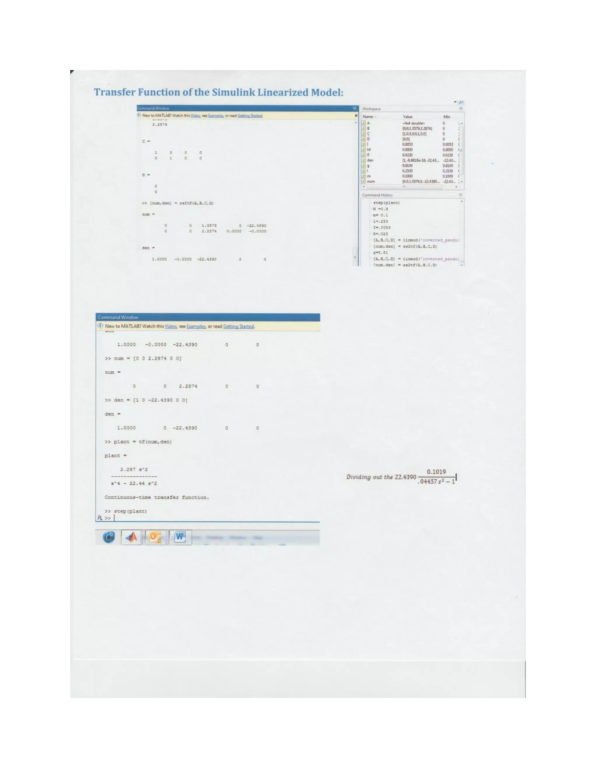 MATLAB / Simulink: Inverted Pendulum on a Moving Cart | PDF