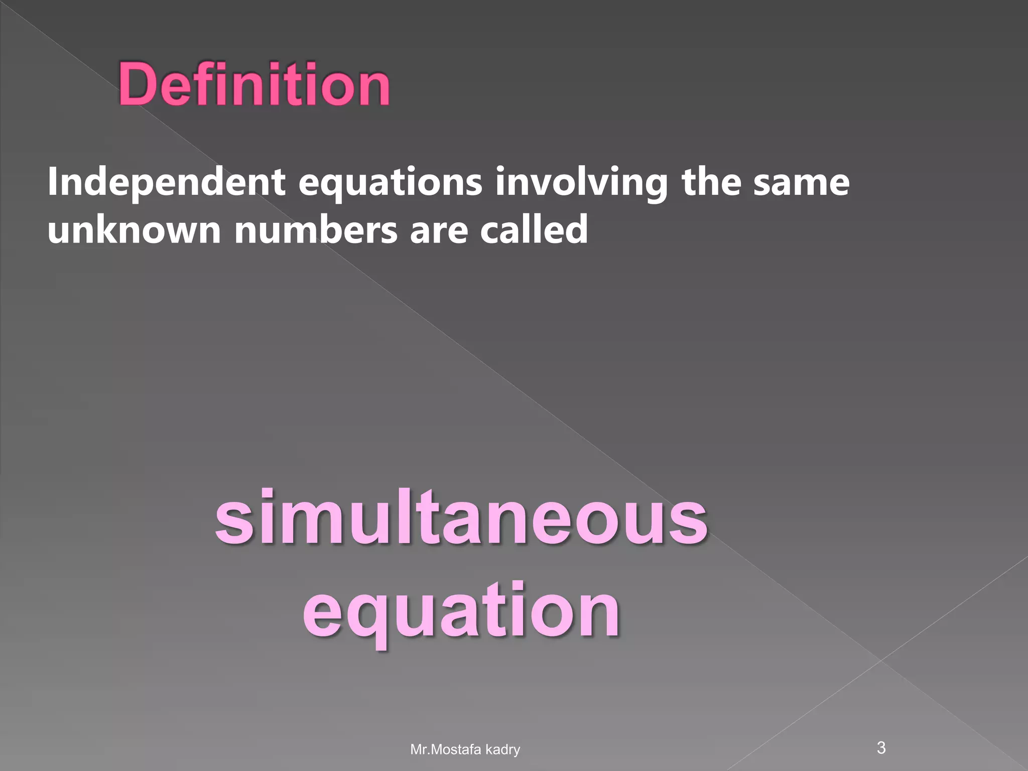 Simultaneous equation | PPTX