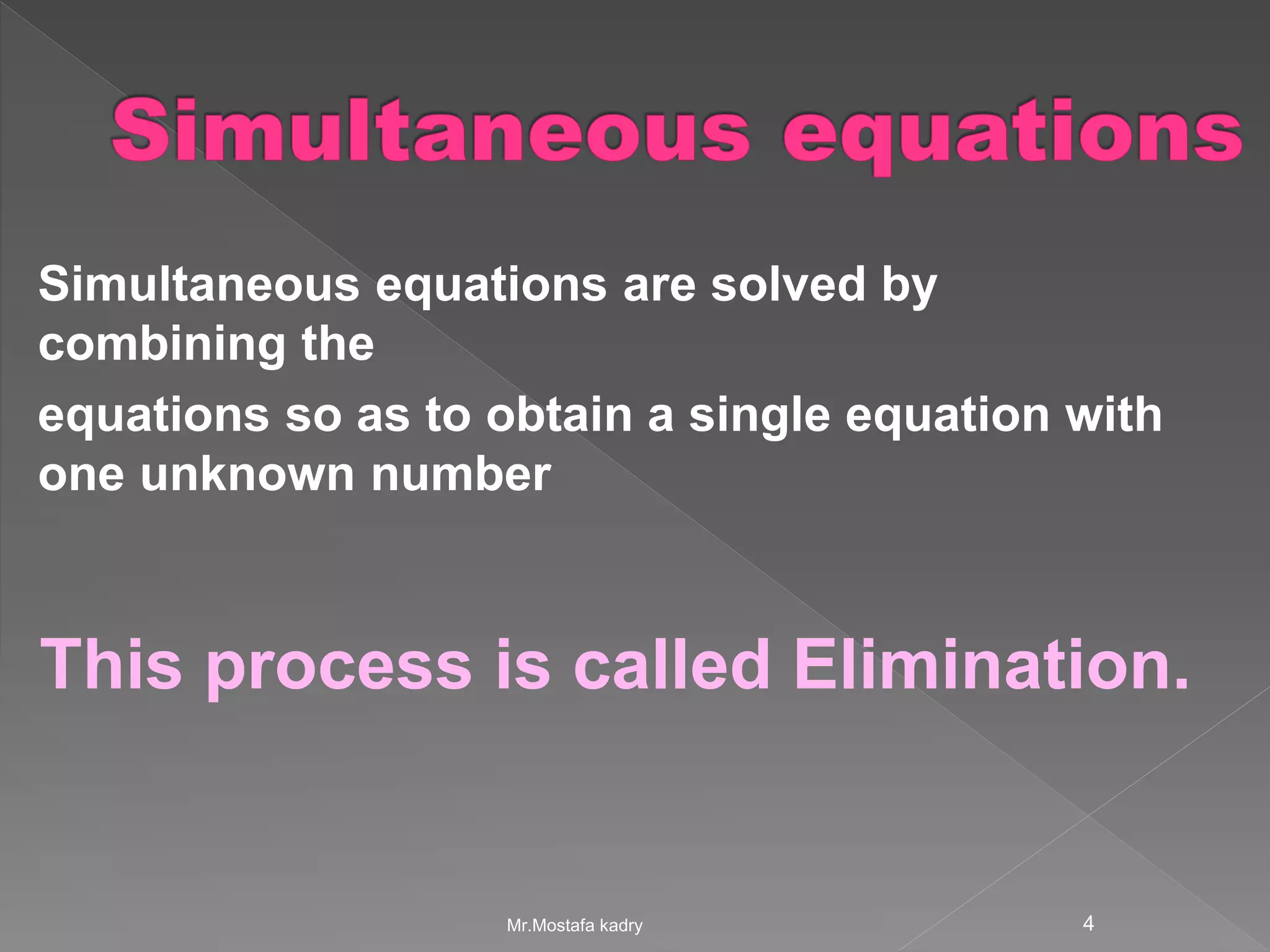 Simultaneous equation | PPTX