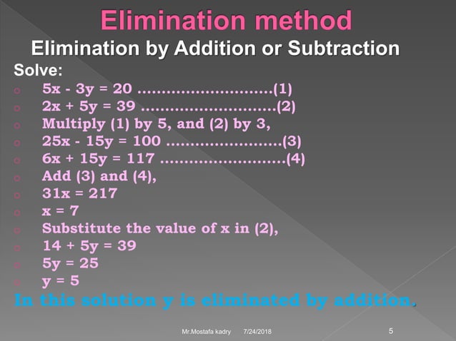 Simultaneous equation | PPTX | Physics | Science