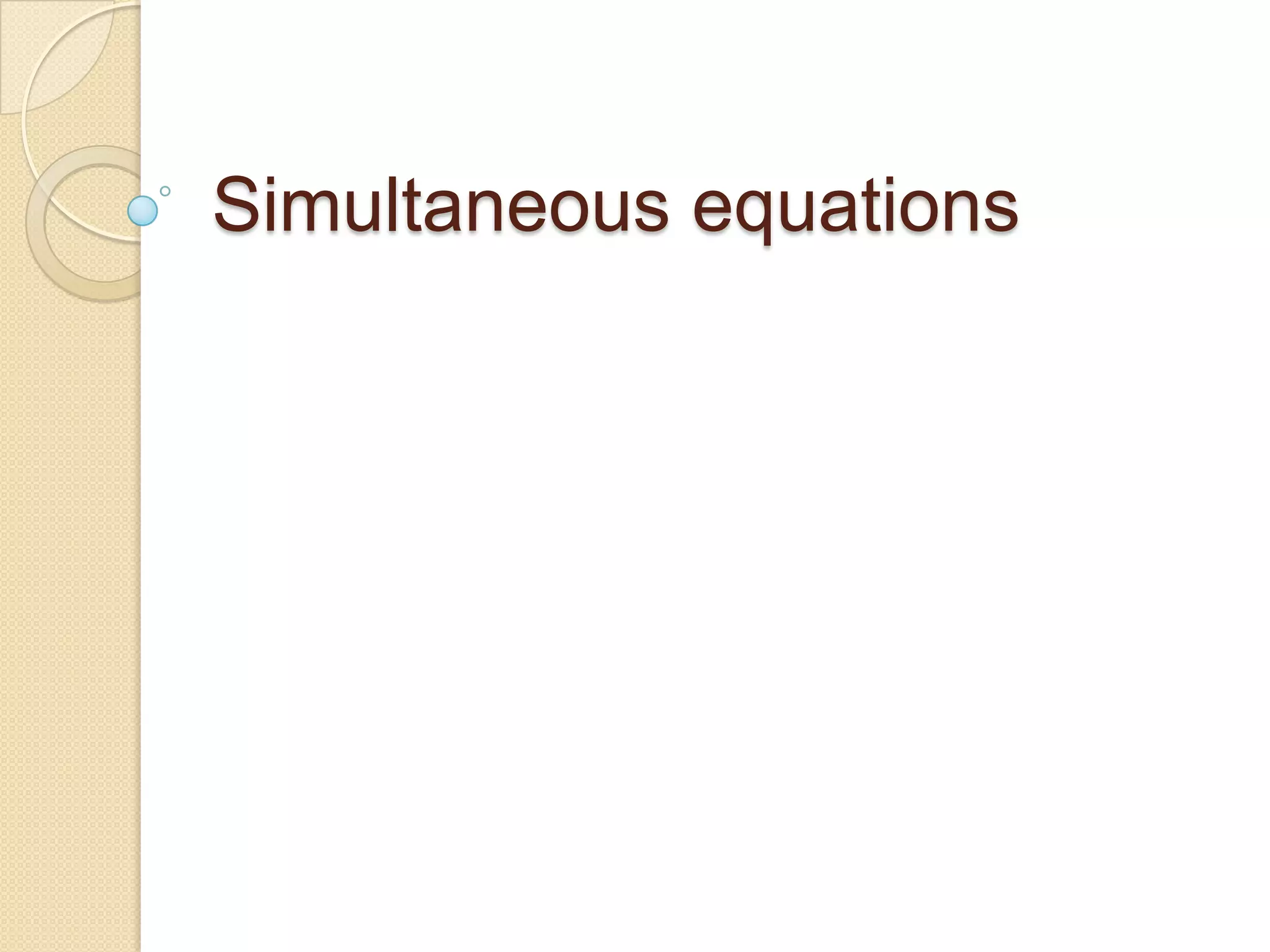 Simultaneous equations | PPT