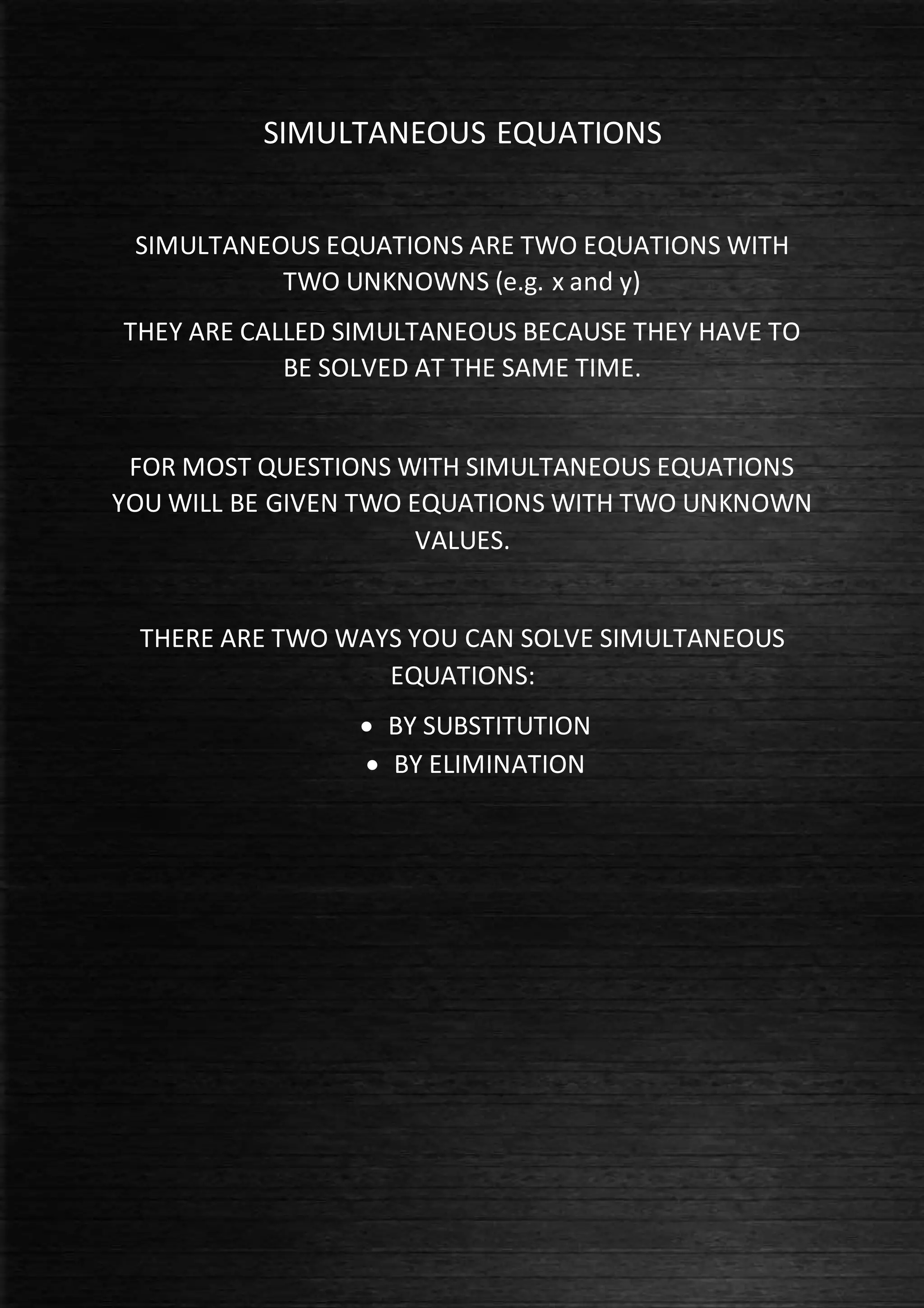 Simultaneous equations | PDF