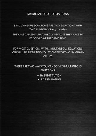 Simultaneous equations | DOCX