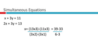 Simultaneous equations - Vedic Maths Training Classes Pune - Bhushan ...