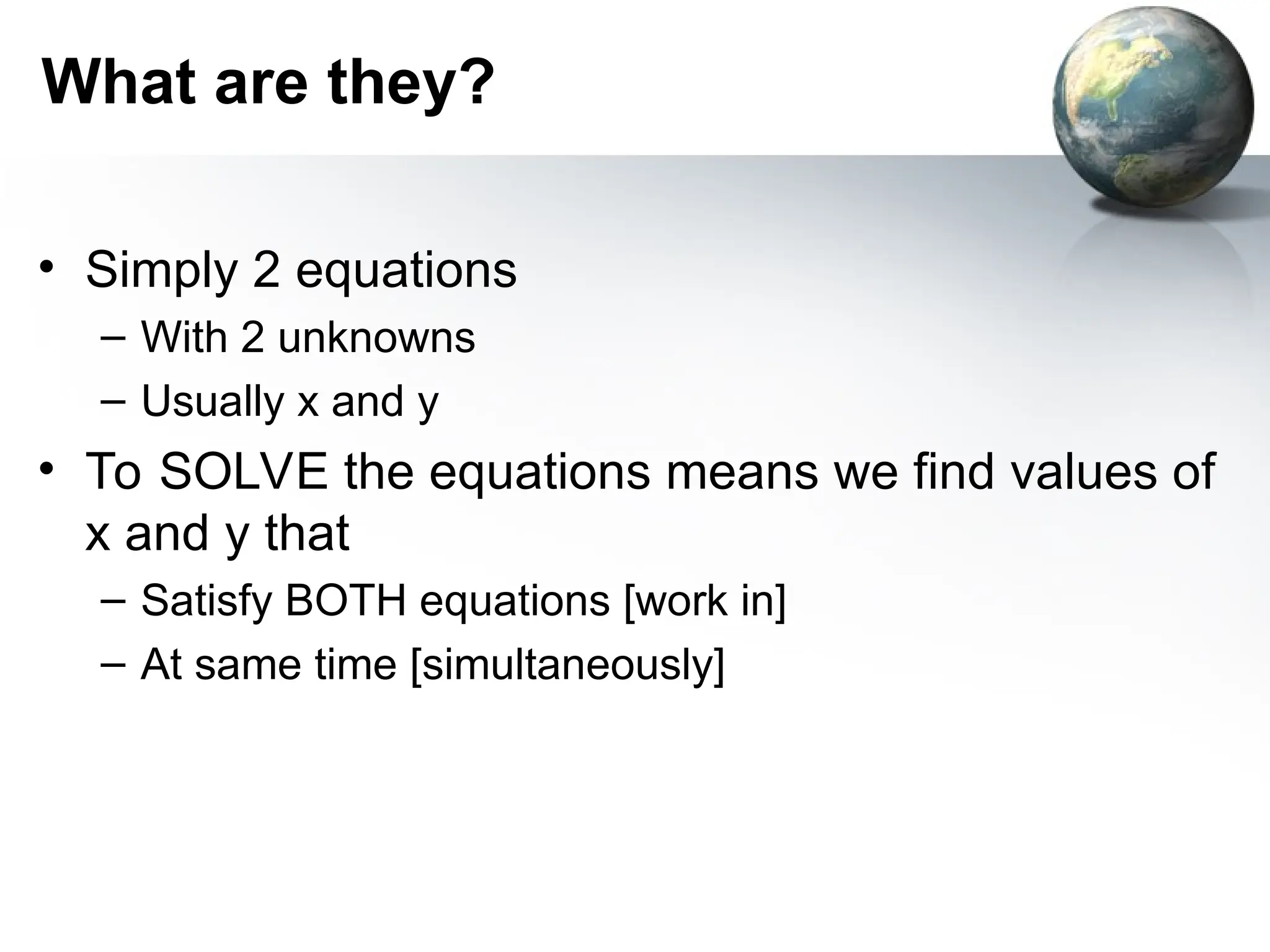 Solving Simultaneous Equations Using Substitution And Elimination Ppt
