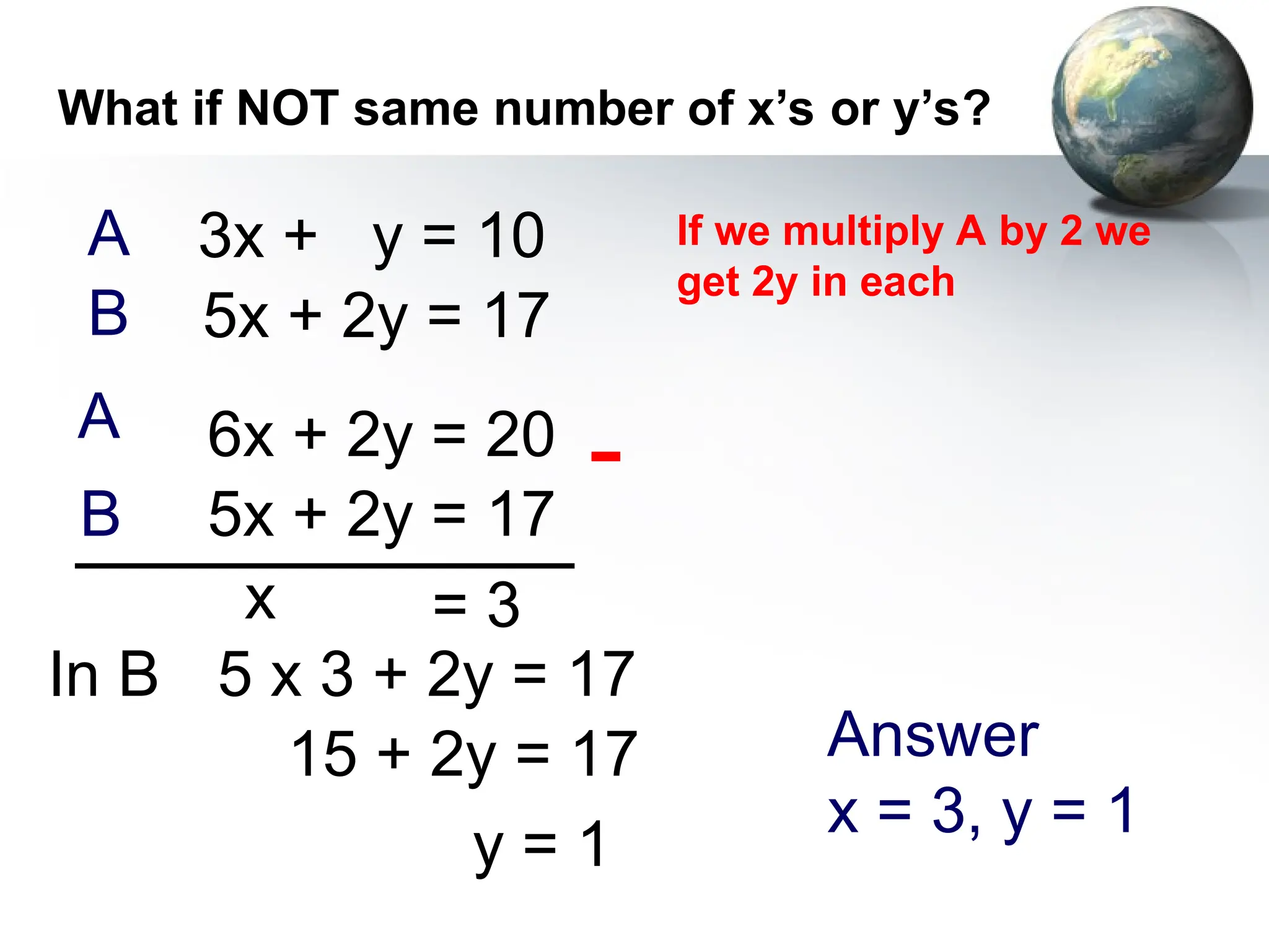 Solving Simultaneous Equations Using Substitution And Elimination Ppt