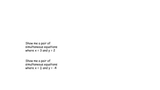 Simultaneous Equations. Powerpoint presentation | PPTX