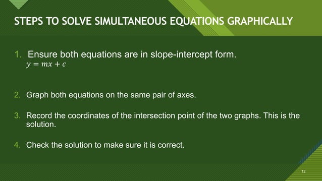 Simultaneous Equations- Graphical Method.pptx | Physics | Science