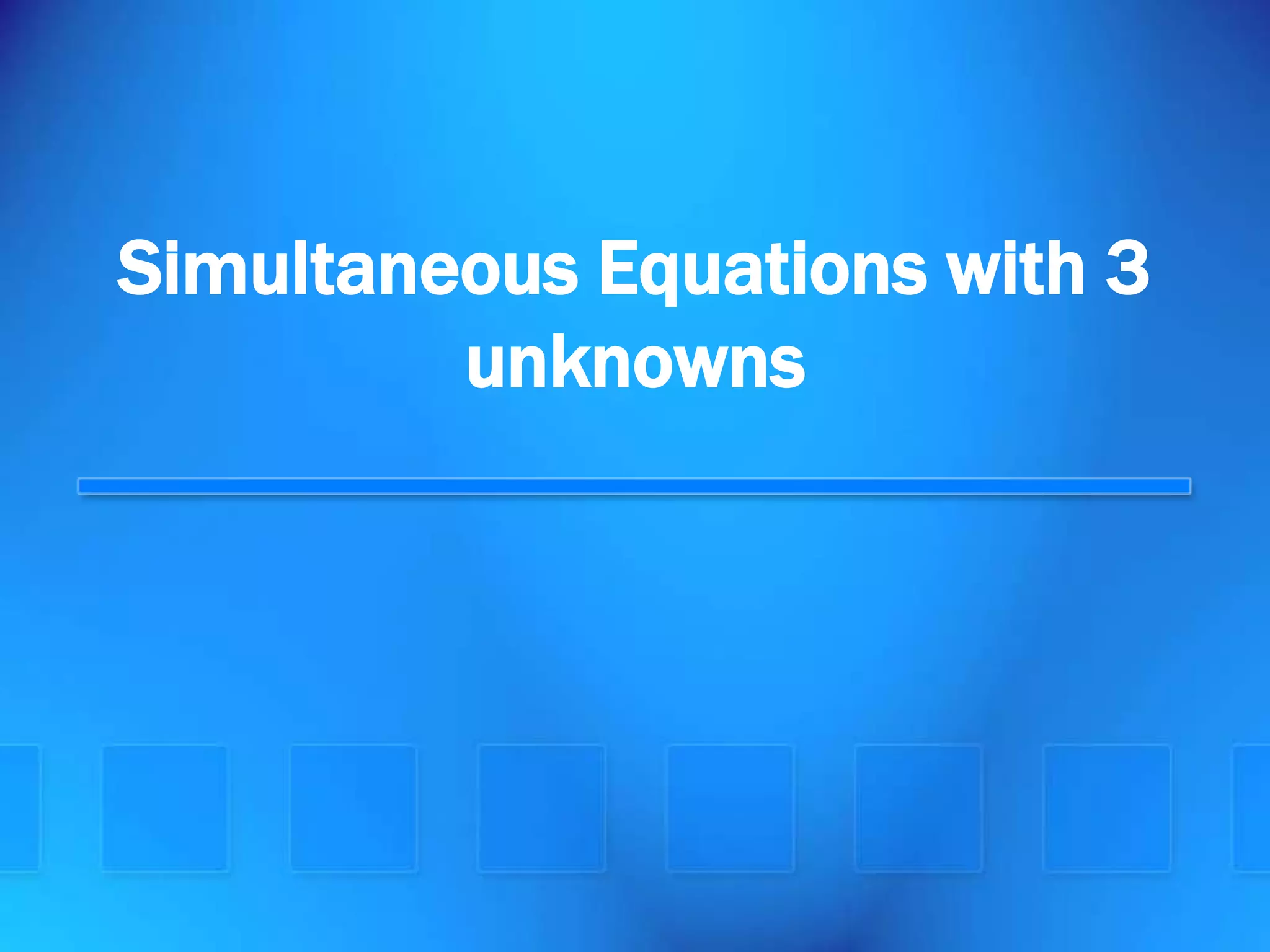 Simultaneous equations (2) | PPTX