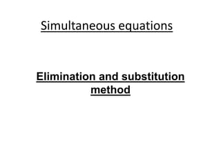 Simultaneous equations | PPTX