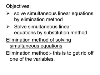 Simultaneous equations | PPTX