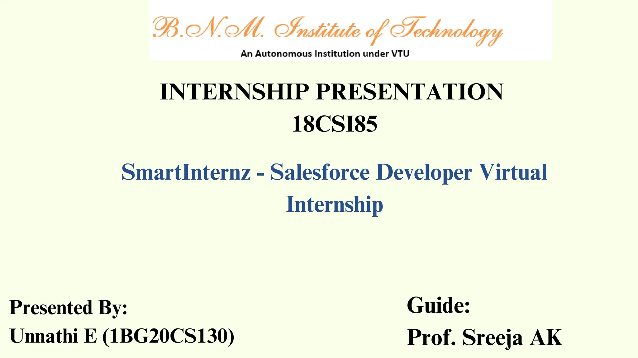 internship ppt on smartinternz platform as salesforce developer | PDF