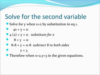 Simultaneous equations elimination 1 | PPT