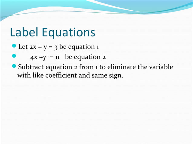 Simultaneous equations elimination 2 | PPT | Technology & Computing