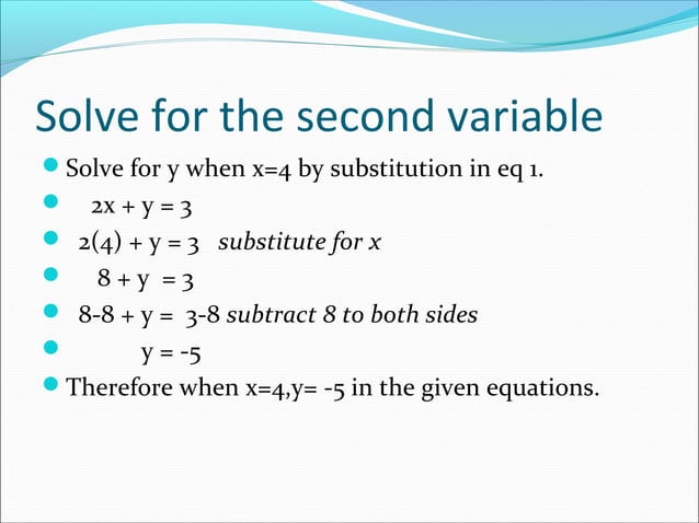 Simultaneous equations elimination 2 | PPT | Technology & Computing