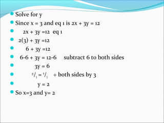 Simultaneous equations elimination 3 | PPT