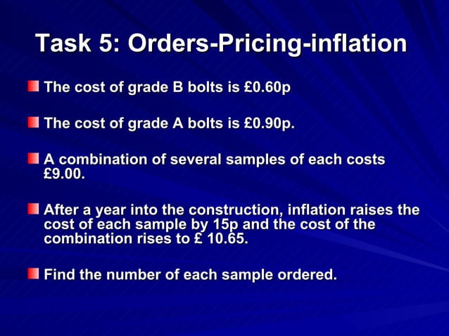 Simultaneous Equations Practical Construction | PPT