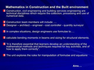 Simultaneous Equations Practical Construction | PPT