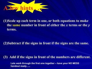 Simultaneous Equations Practical Construction | PPT