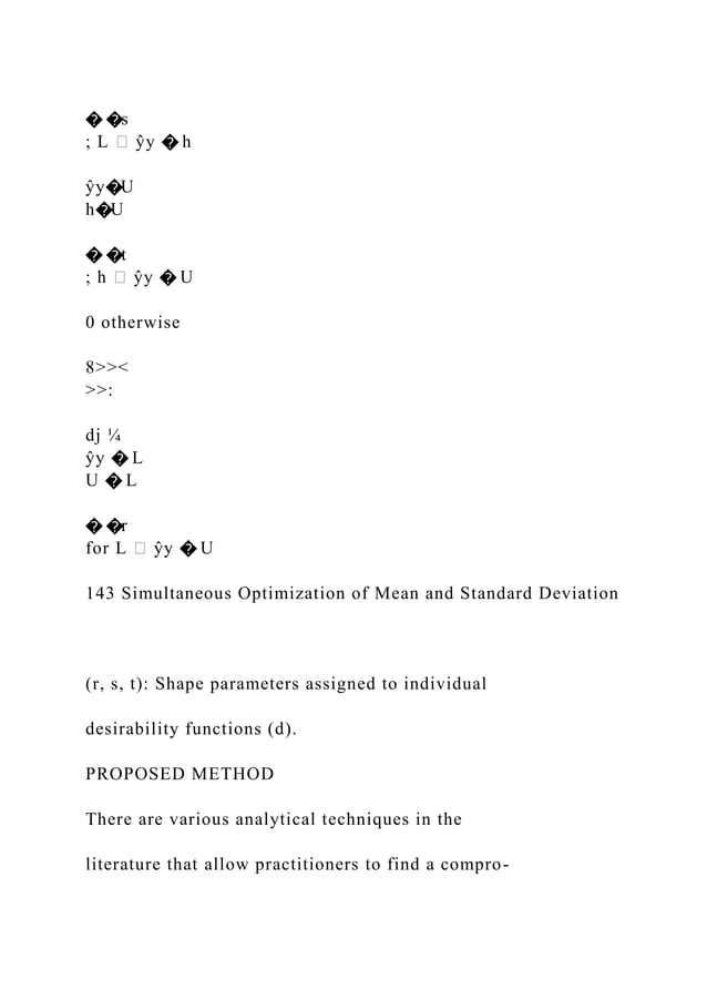 Simultaneous Optimization of Mean andStandard DeviationN.docx