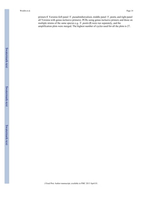 Simultaneous, specific and real time detection of biothreat and frequently encountered food ...