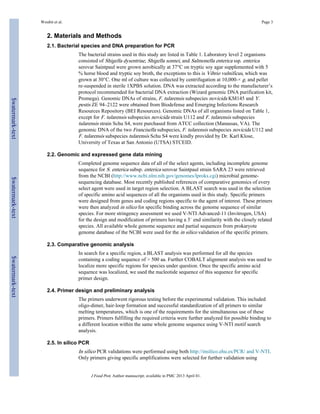 Simultaneous, specific and real time detection of biothreat and ...