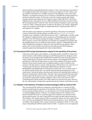 Simultaneous, specific and real time detection of biothreat and frequently encountered food ...