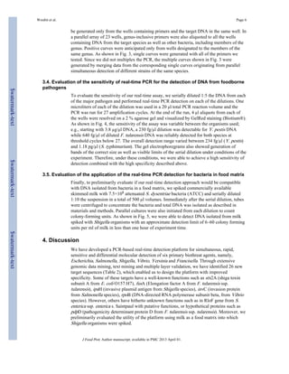 Simultaneous, specific and real time detection of biothreat and frequently encountered food ...