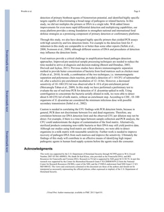 Simultaneous, specific and real time detection of biothreat and ...