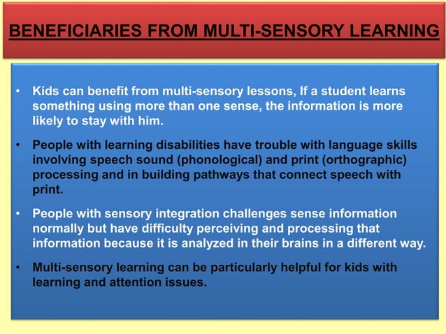 Multisensory Teaching : Learning in a innovative way | PPT