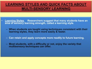Multisensory Teaching : Learning in a innovative way | PPTX