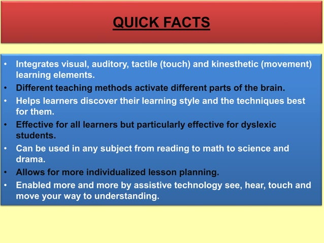 Multisensory Teaching : Learning in a innovative way | PPT