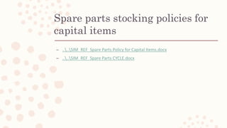 Inventory Management (Intro, types, spares mgmt) & Role of stores ...