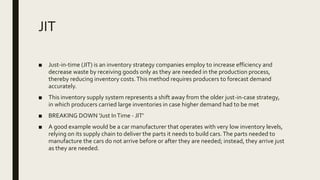EOQ-complete, Just in Time (JIT), Lead time analysis, Inventory models ...