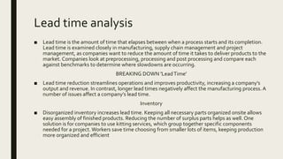 EOQ-complete, Just in Time (JIT), Lead time analysis, Inventory models ...