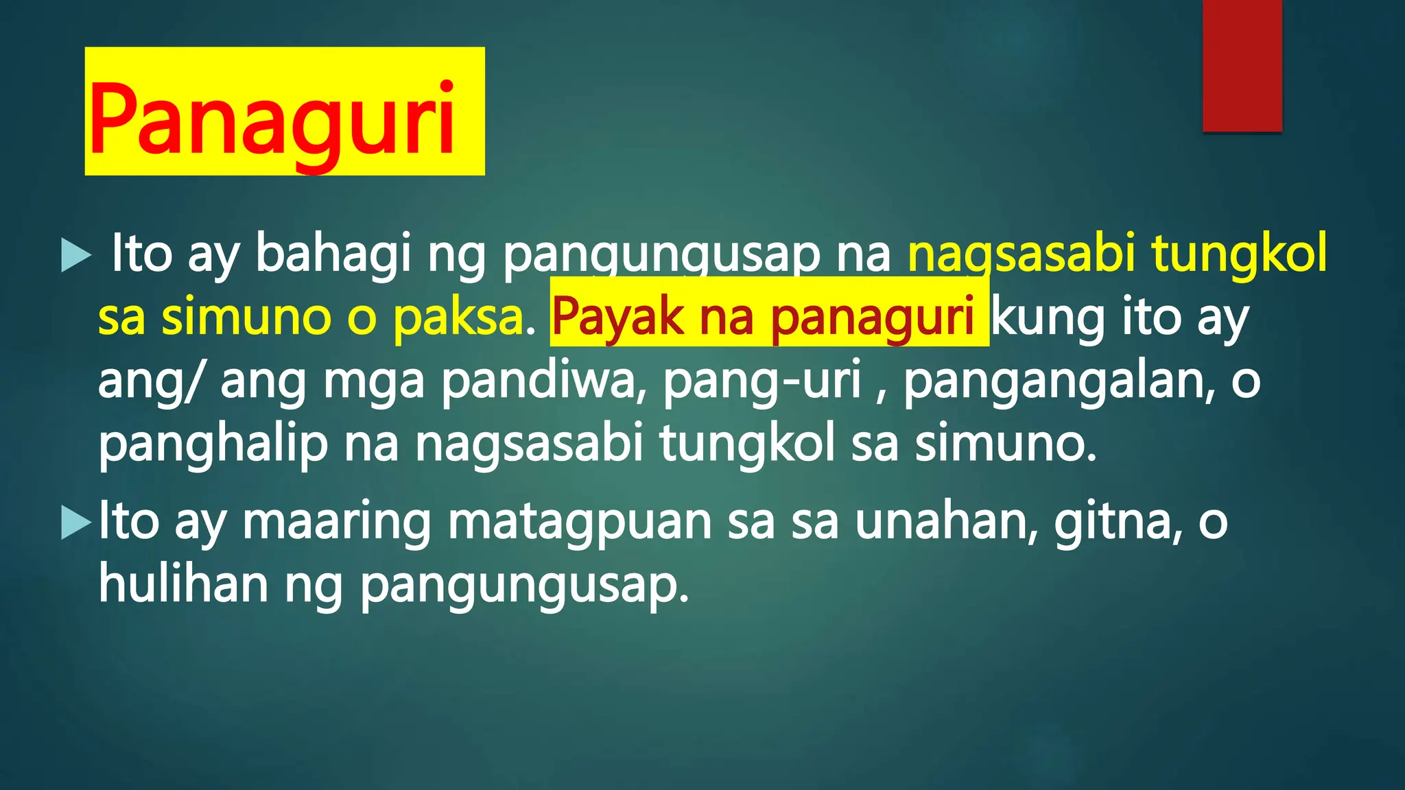 Simuno at Panaguri kahulugan at kahalagahan | PPTX
