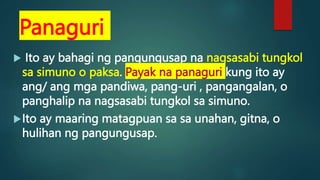 Simuno at Panaguri kahulugan at kahalagahan | PPTX