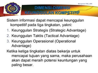 SISTEM INFORMASI UNTUK KEUNGGULAN KOMPETITIF | PPTX