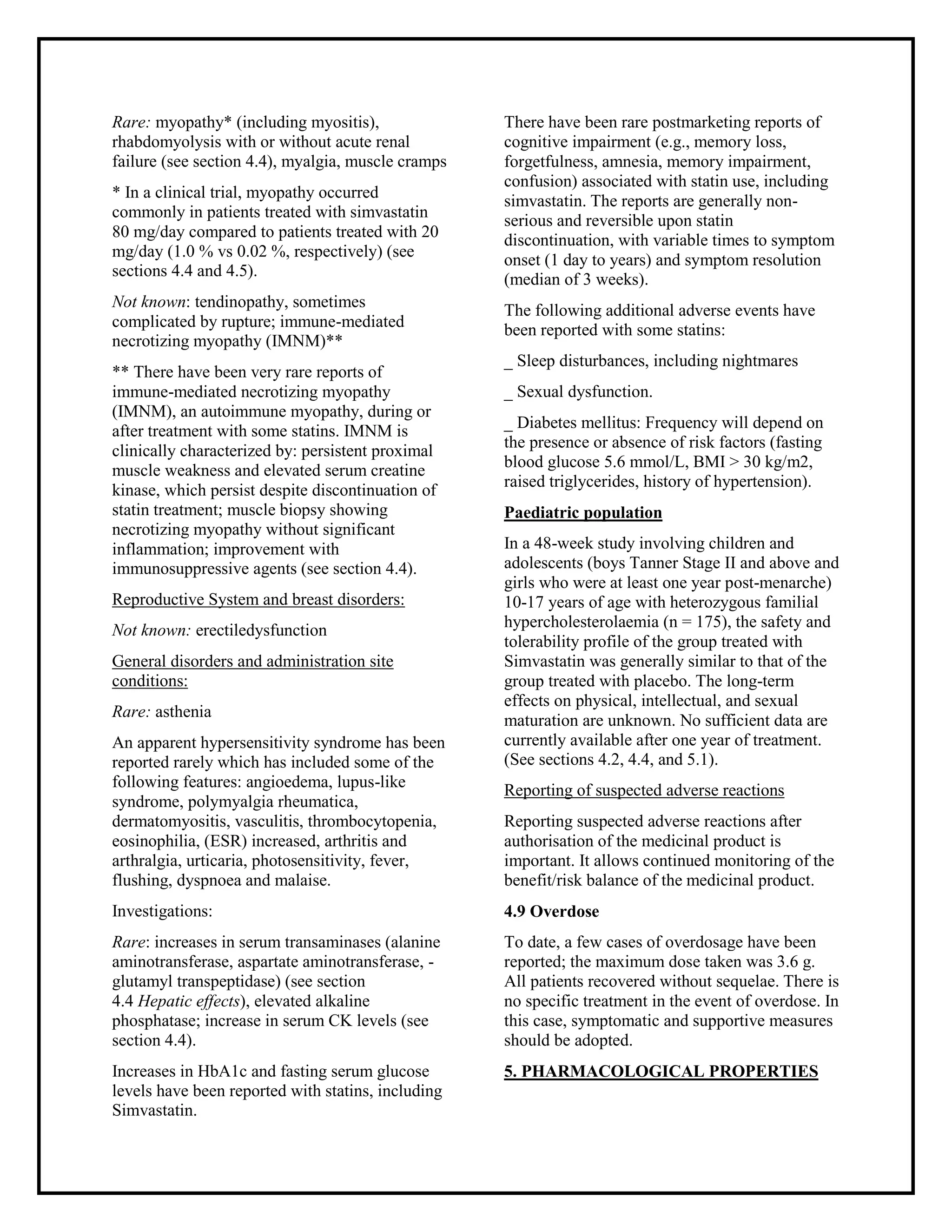 Simvastatin 20 mg film coated tablets smpc- taj pharmaceuticals | PDF