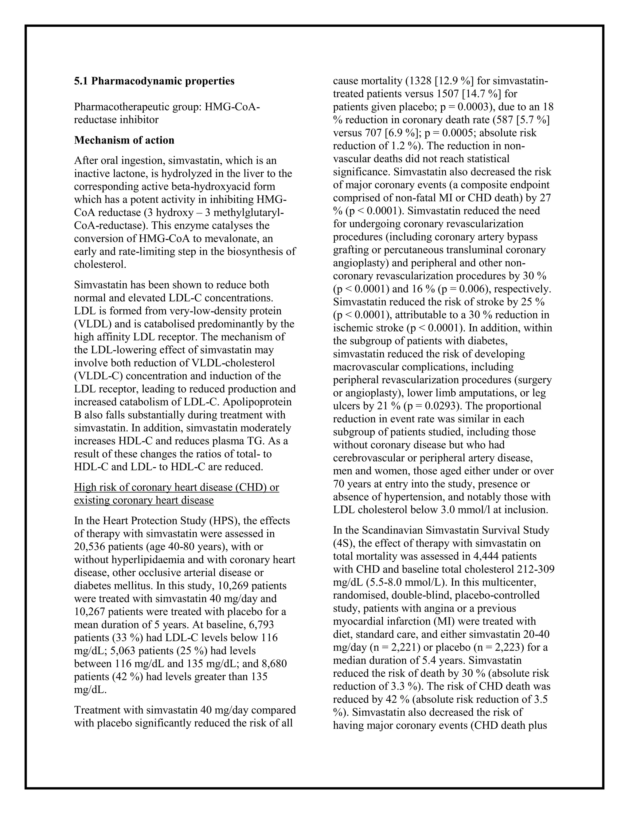 Simvastatin 20 mg film coated tablets smpc- taj pharmaceuticals | PDF