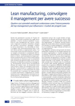 Lean manufacturing, coinvolgere il management per avere successo | PDF