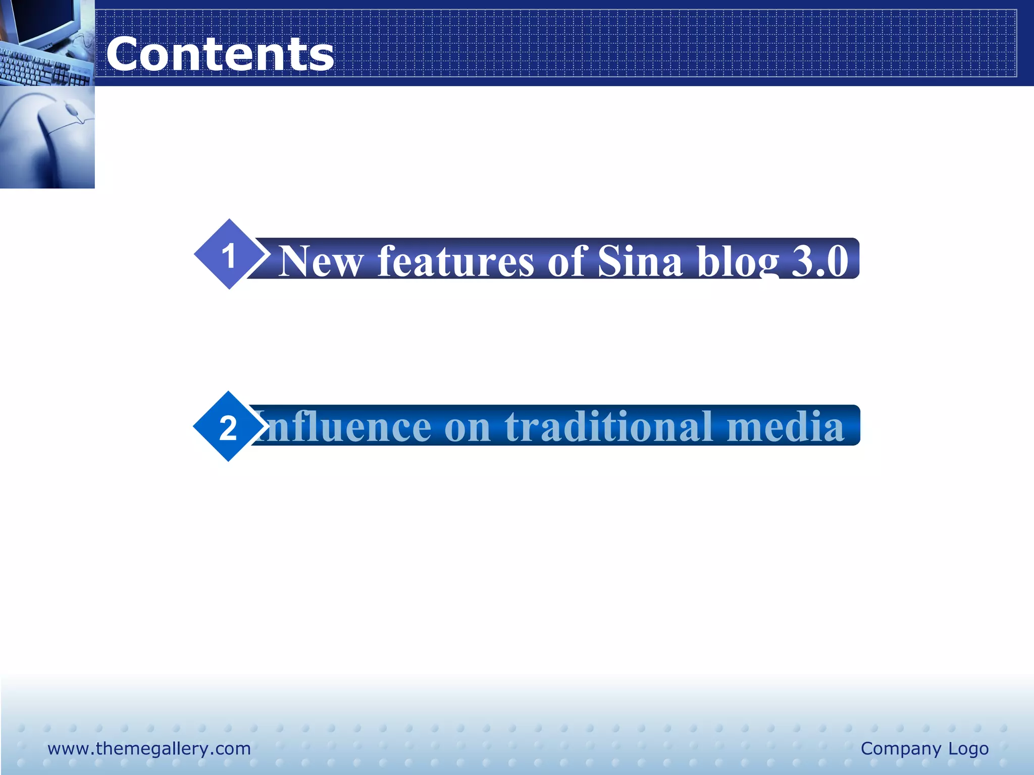 Sina blog beta 3.0 | PPT | Social Networking | Internet