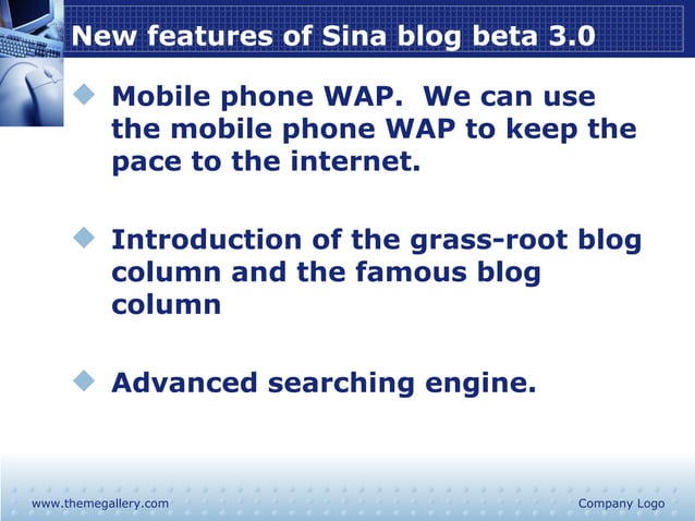 Sina blog beta 3.0 | PPT | Social Networking | Internet