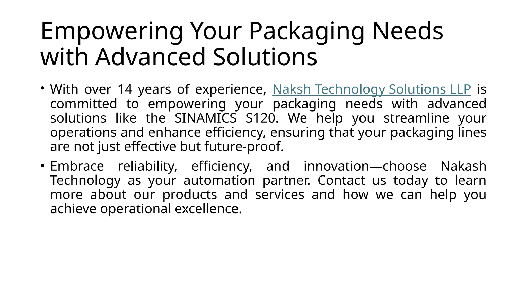 SINAMICS S120 The Backbone of High Performance Packaging Machines.pptx