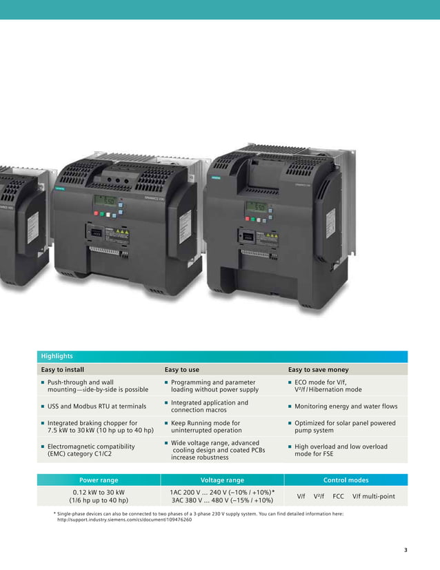 Sinamics V20 Brochure Pdf