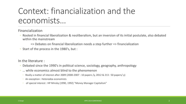 Neoliberalism, Financialization, and Globalization: An Intrinsically ...